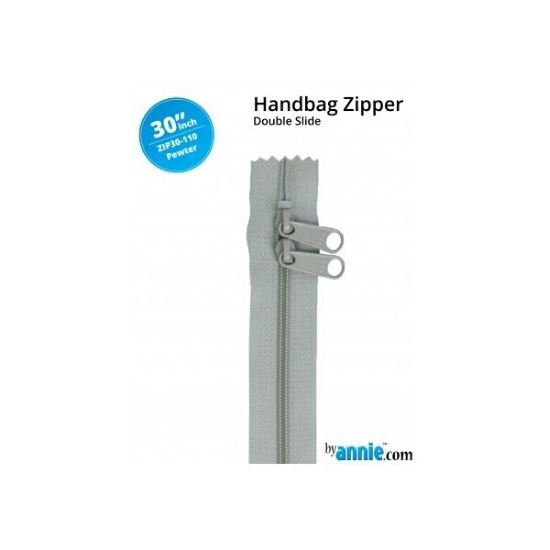 by annie Double Slide Handbag Zipper Pewter 30" – Fabric Sauce